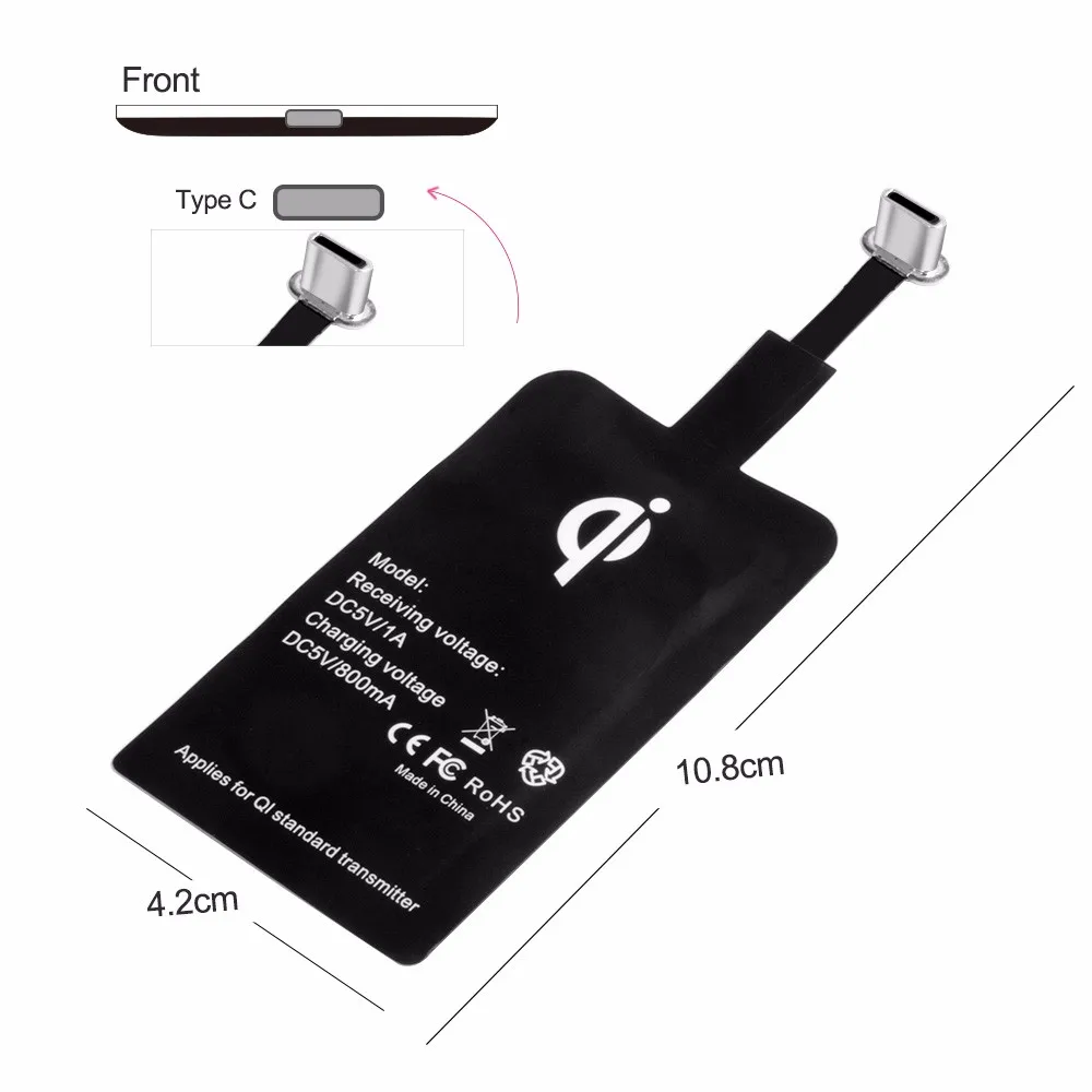 Universal Type C Wireless Charging Receiver Pad Adapter