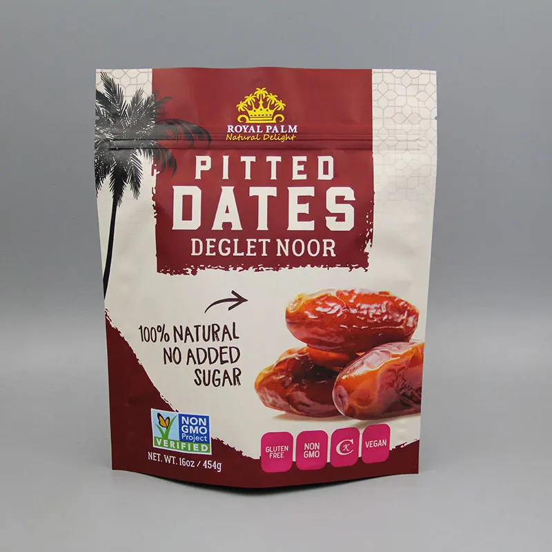 Pitted Date Packing Bag/stand Up Doy Pack Zip Lock Pouches For 16oz ...