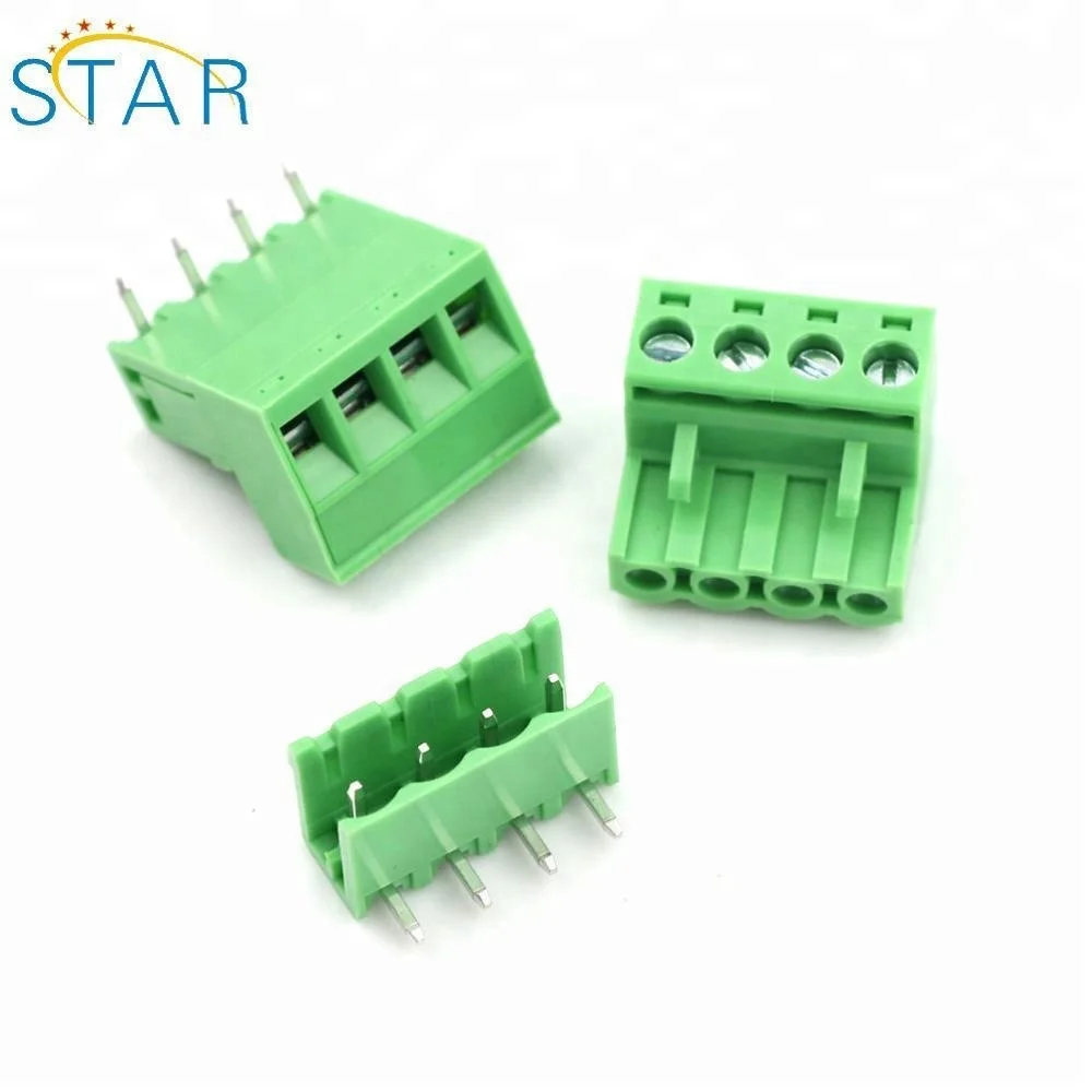 4 Pin Pcb Plastic Green Screw Terminal Block - Buy Plastic Screw Green ...