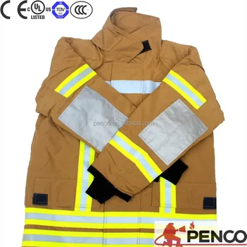Fire Fighting Suit Jacket Fireman Firefighter Clothing Khaki Fireproof ...