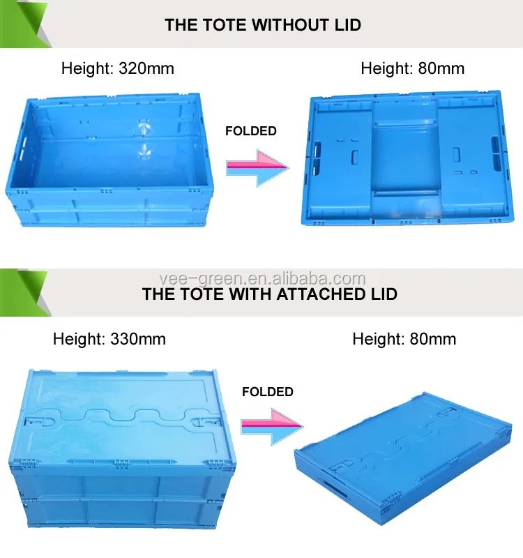 Lockable Folding Plastic Crate With Lids - Buy Folding Plastic Crate ...