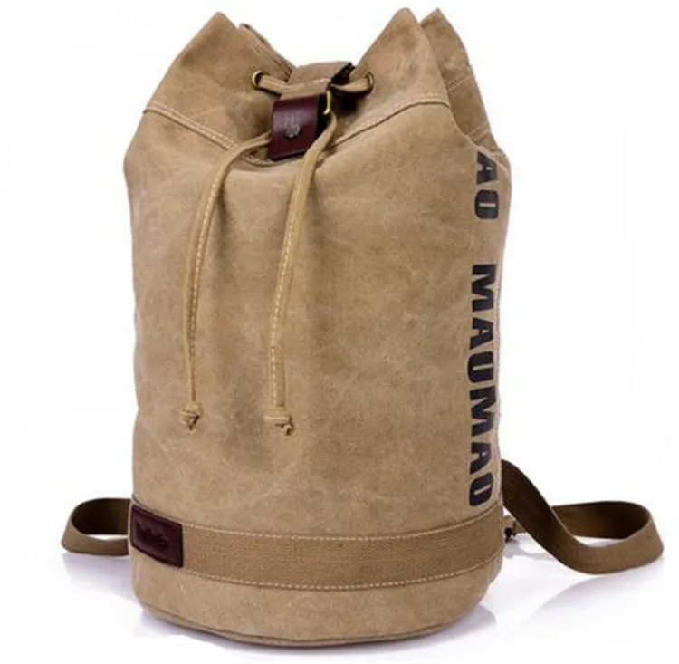 Durable Washing Thick Round Bottom Canvas Backpack Bag,Canvas ...