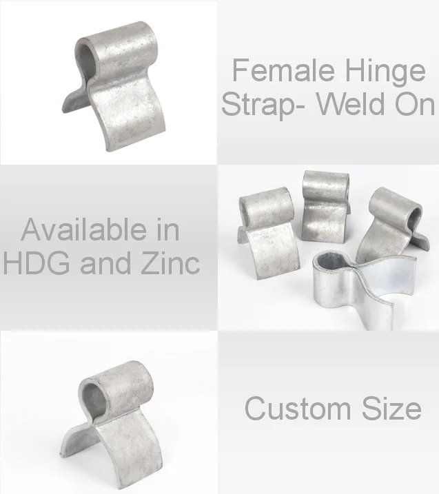 OEM High Pressure Steel Female Gate Hinges Weld-On HDG Strap Hinges ...