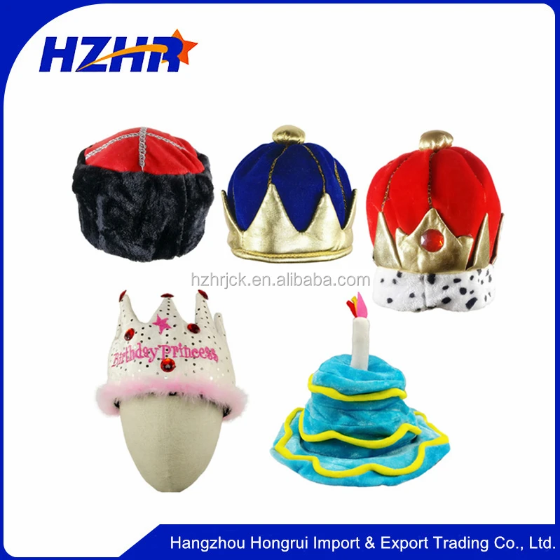 Funny Party Hats Royal Jeweled King's Crown Hat Velvet King Crown - Buy ...