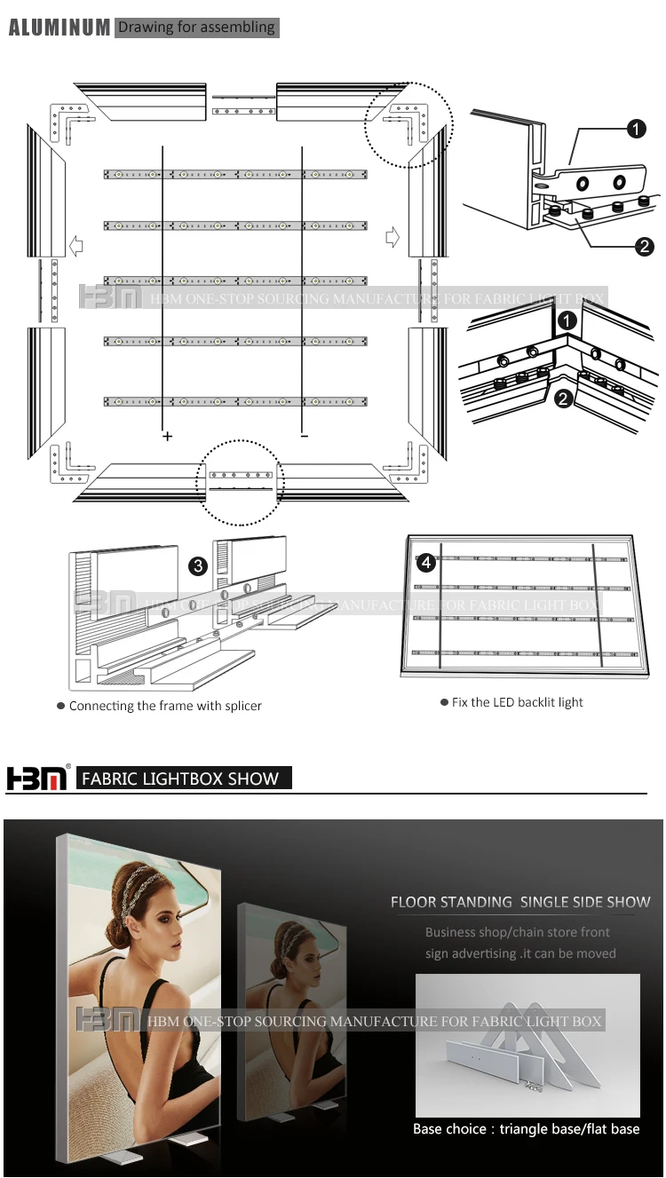 LED Backlight Poster Frame Wall Light Box - Thin & Bright