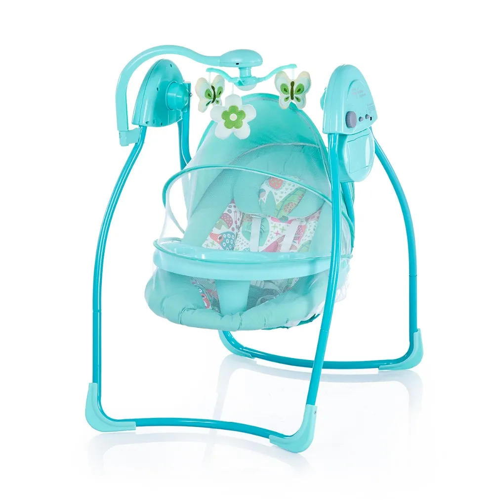 2-in-1 Electronic Swing With Canopy And Front Tray Electric Baby Swing ...
