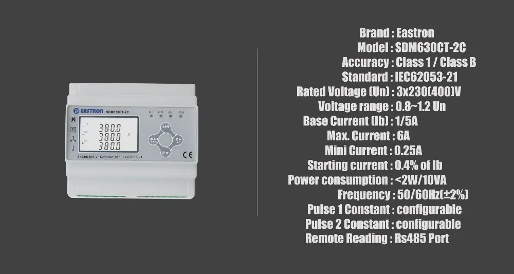 Sdm630m Ct-2c Dual Input Multifunction Power Meter Ct 1/5a Operation ...