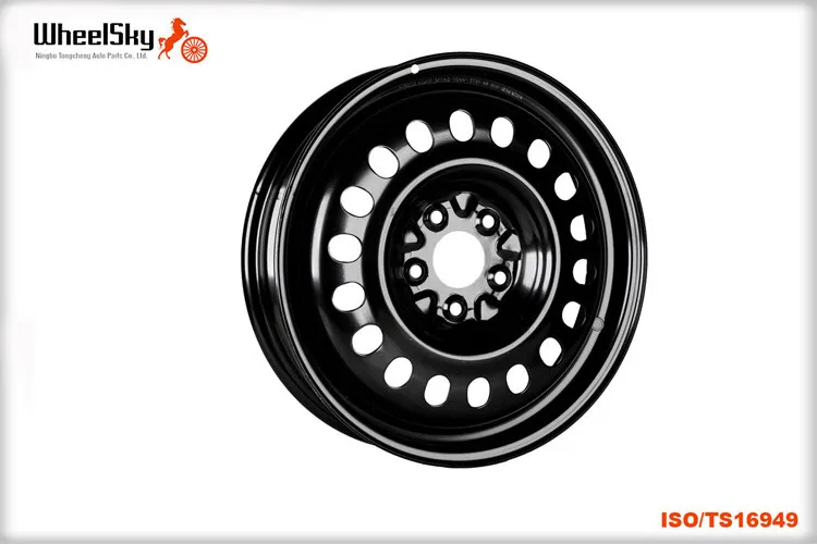 16 Inch 16x6.5 5x115 Black E-coating Passenger Steel Car Wheel Rims ...