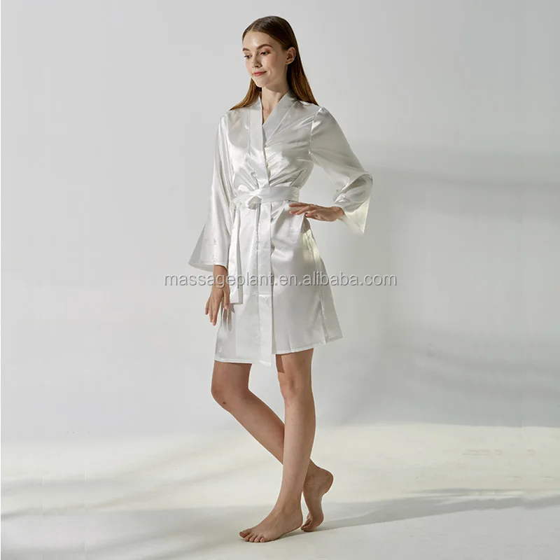 Polyester Satin Women Short Bath Robe| Alibaba.com