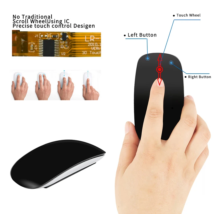 Flat Magic Multi 3d Touch Scroll Bt Wireless Mouse For Windows Mac ...