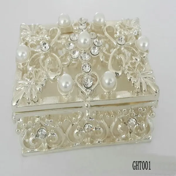 Top Sale Handmade Pearl Jewelry Box,Square Elegant Metal Jewlry Box ...