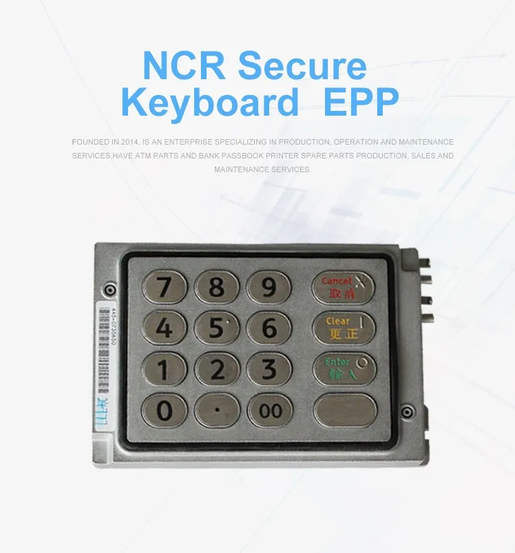 High Quality Original NCR 6622/6625/6626 ATM Parts Secure Keyboard EPP ...