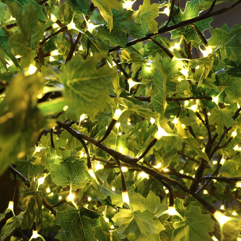 Warm White Light Green Maple Decorated Outdoor Lighted Trees - Buy ...