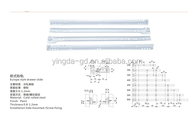 Drawer Guide/fgv Drawer Slide/full Extension Side Mounted Drawer ...
