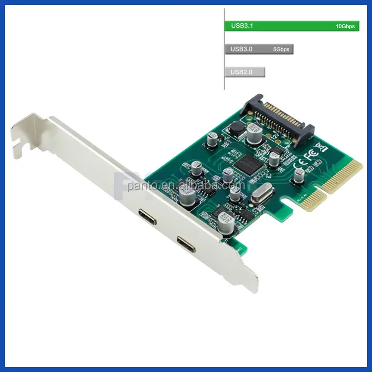 Pcie X1 To Usb 3.1 Converter Card 2ports 10g Usb 3.1 Type C Usb-c Type ...