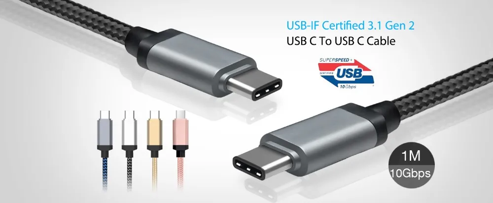 Usb If Type C Cable Gen 2 10gbps 3.3ft Super Speed 100w Power - Buy Usb ...