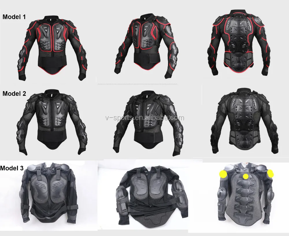 Black/red Motorcycles Armor Protection Motocross Clothing Jacket ...
