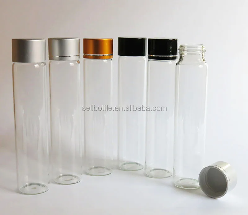 45ml Tall And Thin Test Glass Bottle,Tubular Glass Vials With Aluminum ...