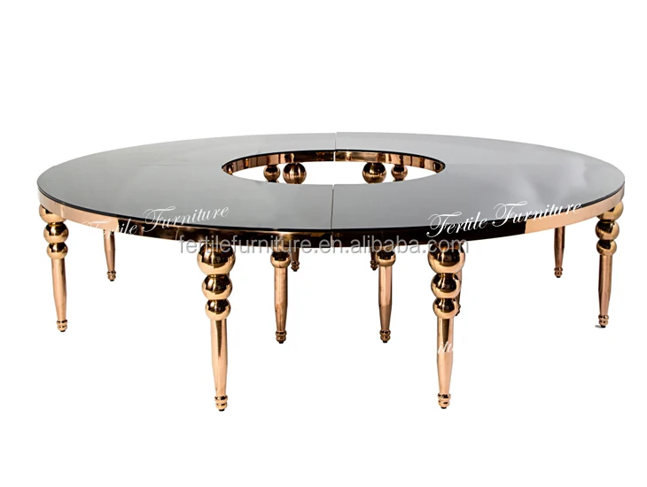 Round Luxury Clear Glass Event Table For Wedding Banquet Hall - Buy ...