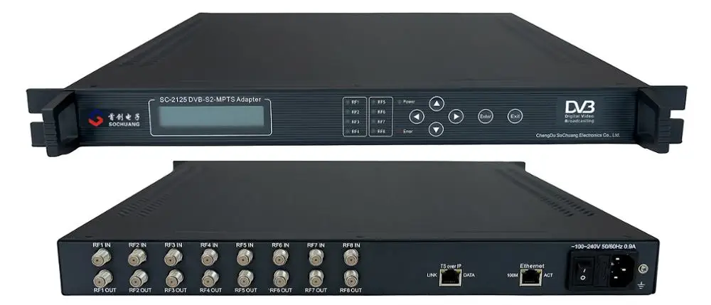 8 Channel Dvb-s2 Tuner Rf To Ip Mpts Hd Ird/8in1 Qpsk 8psk Ip Udp Multicast Converter ...