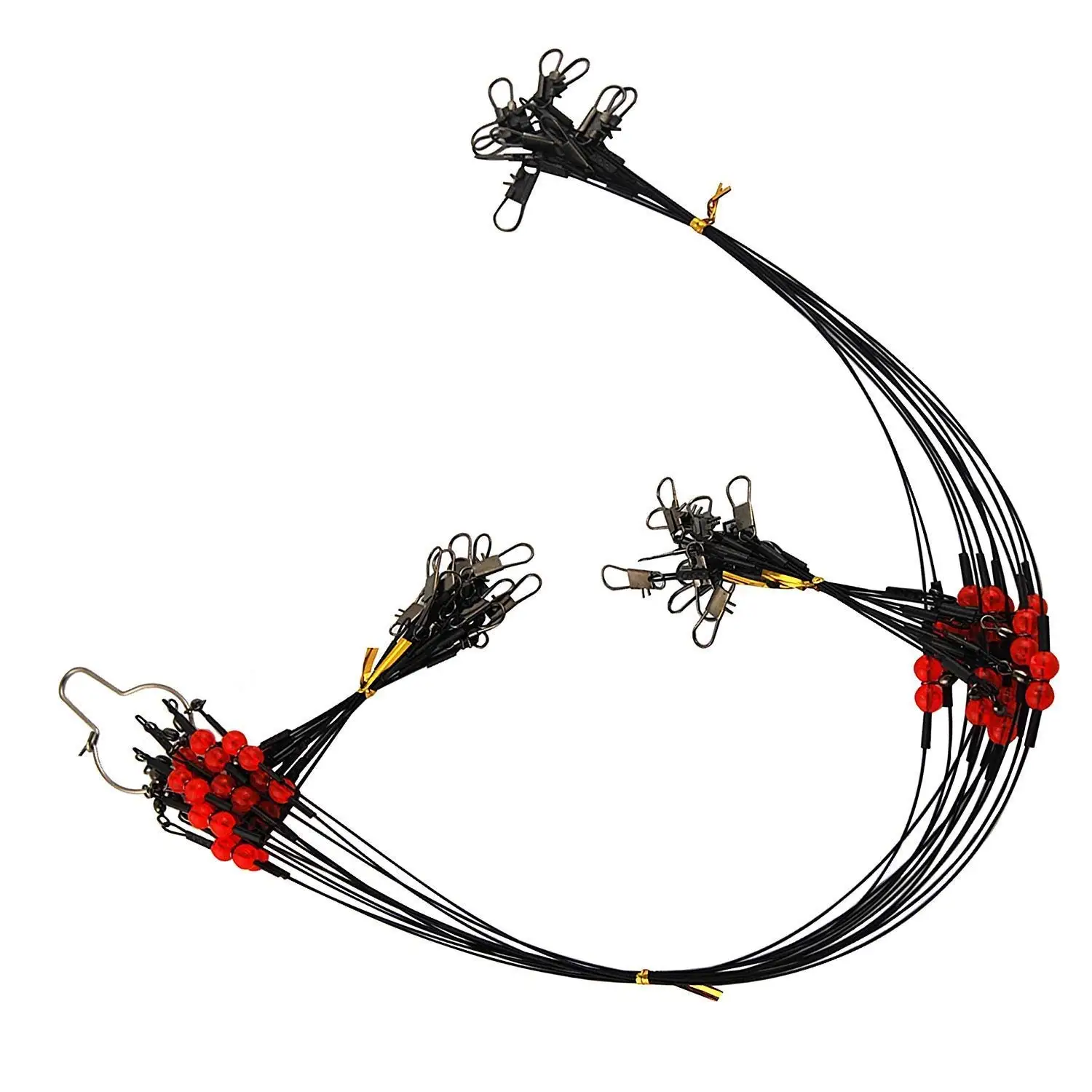 Stainless Steel Fishing Leader Wire Rigs Trace Swivels Snaps Beads ...