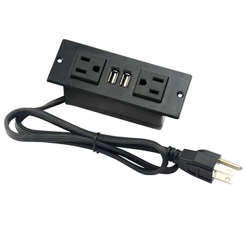 Us American Power Flat Plug 2 Outlets 2 Usb Port 2.0 3 Meters Power ...