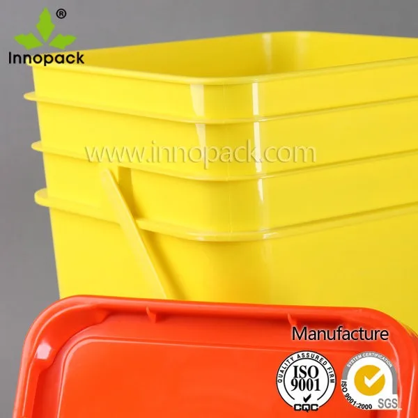 Rectangular 20 Liter Plastic Pail Food Grade Bucket Square Plastic Pail ...