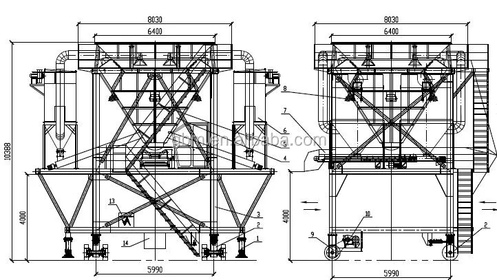 50cbm Movable Hopper Unloader For Port Bulk Material - Buy 50cbm ...