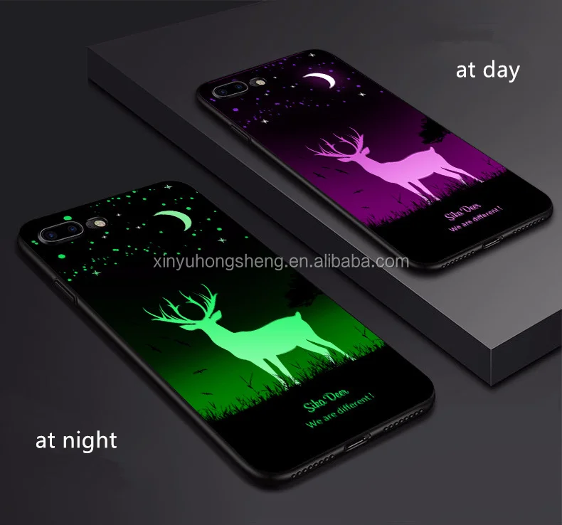 Hot Selling 3D embossed luminous cell phone case with glow in the dark mobile phone case for ...