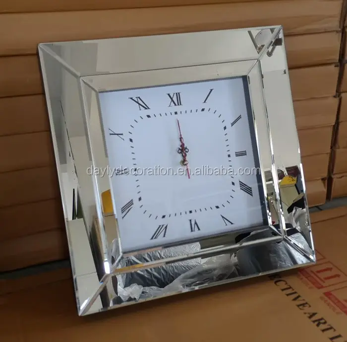 Shining Glass Mirror Wall Clock For Home Decoration - Buy Mirror Clock ...