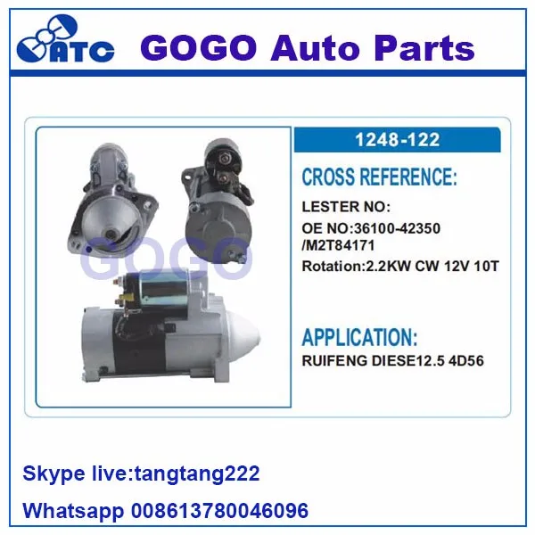 12v Starter Motor For Ruifeng Diese12.5 4d56 Oem 36100-42350 /m2t84171 ...