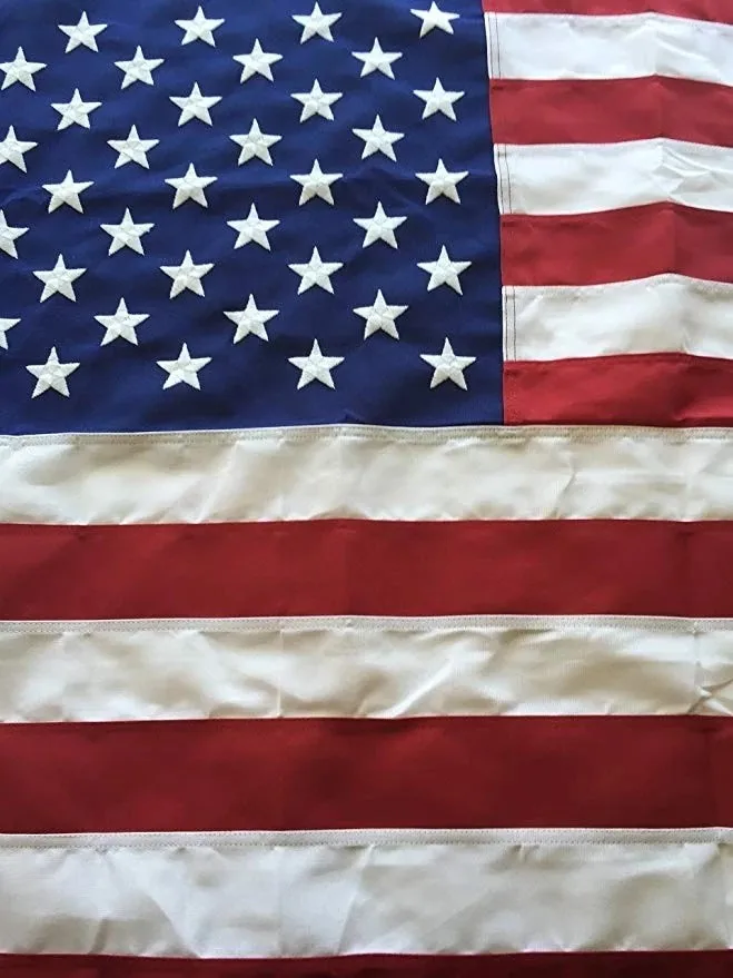 Hanging American Embroidered Angled Wall Flag - Custom