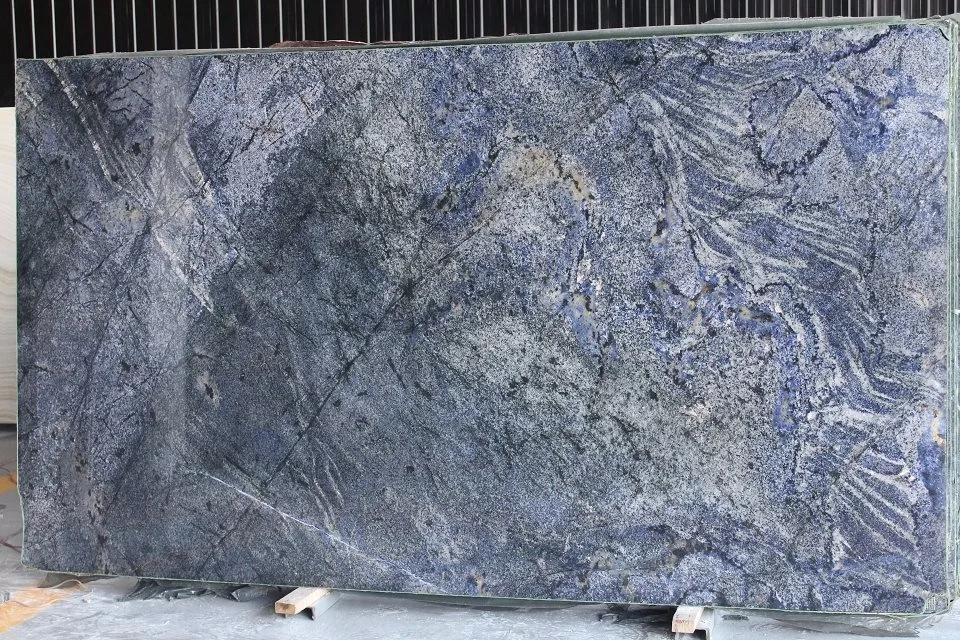 Polished Blue Azul Bahia Granite Slab - Durable & Stylish