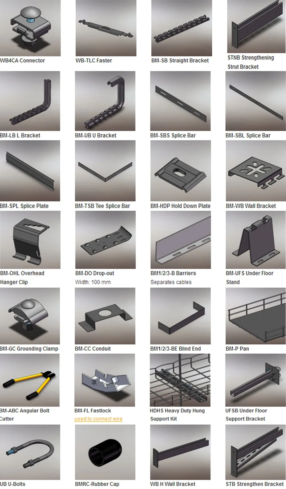 Galvanized Steel Wire Mesh Cable Tray Support with Brackets