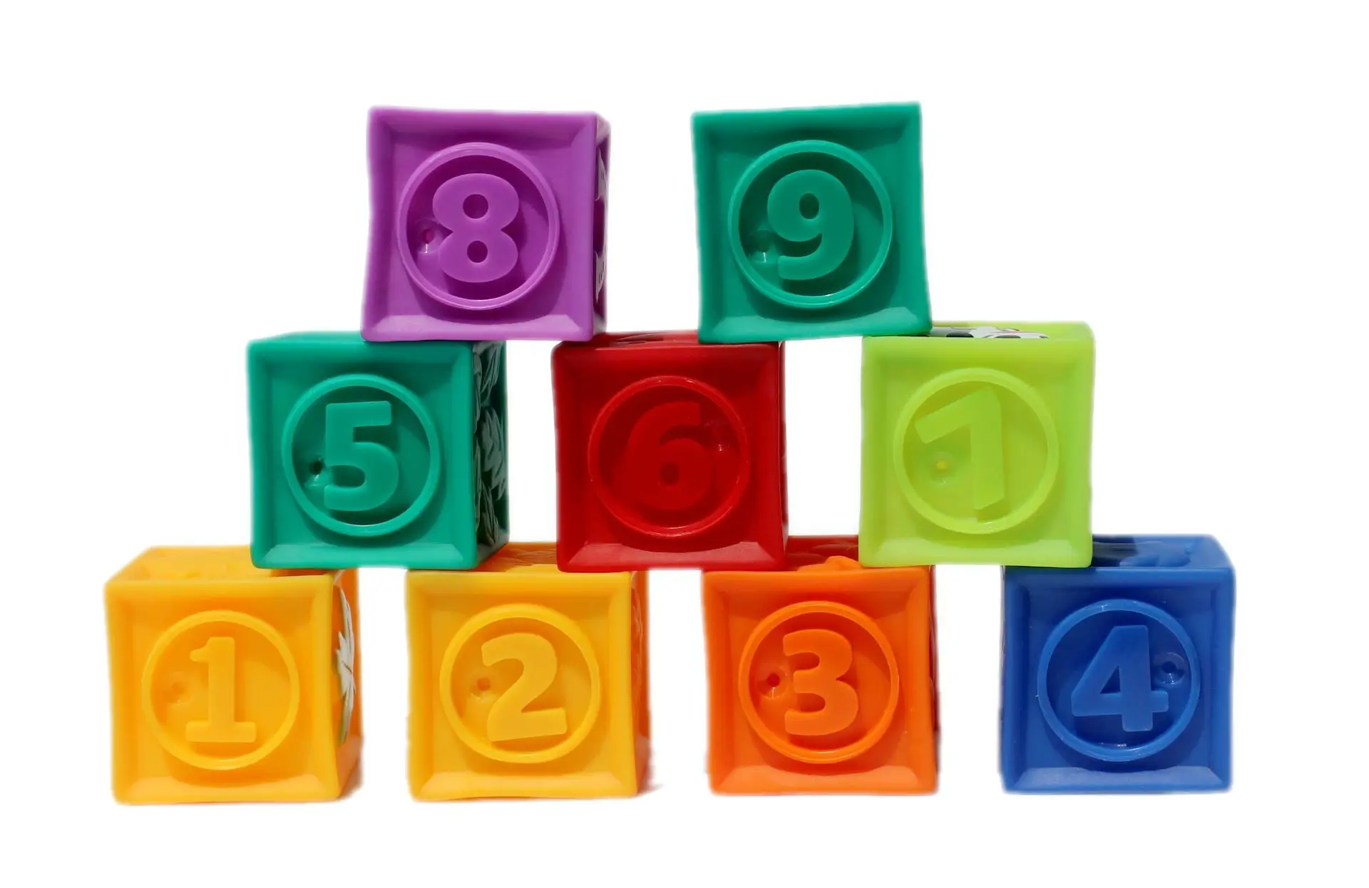 10 Pcs/set Children Toy Infant Soft Building Blocks Cube Squeeze Stack ...