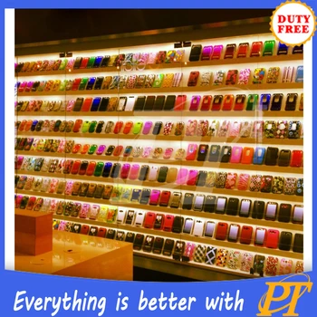 Wooden Cell Phone Accessory Wall Shelves For Cellphone Wall Display ...