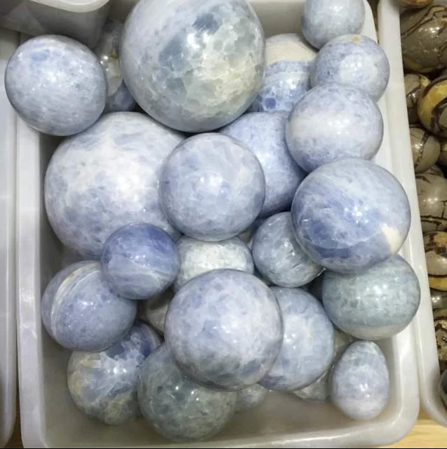 Natural Blue Calcite Balls & Spheres Blue Stone Ball Gemstone Sphere ...