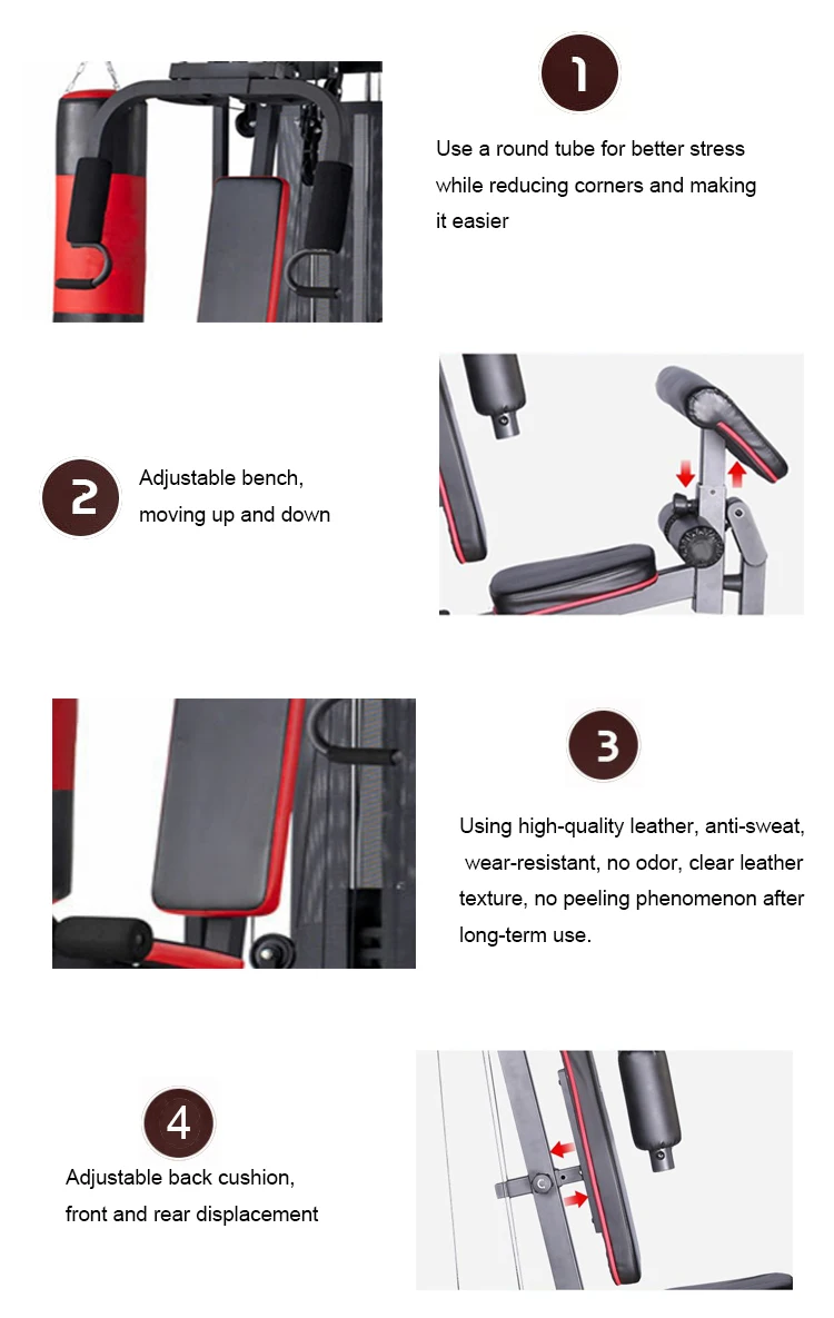 Gym Fitness Strength Integrated Home Gym Equipment 3 Station Multi ...