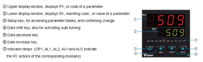 Yudian Ai-509 Digital Pid Temperature Controller Manual Pt100 48*48mm - Buy Yudian Temperatura ...