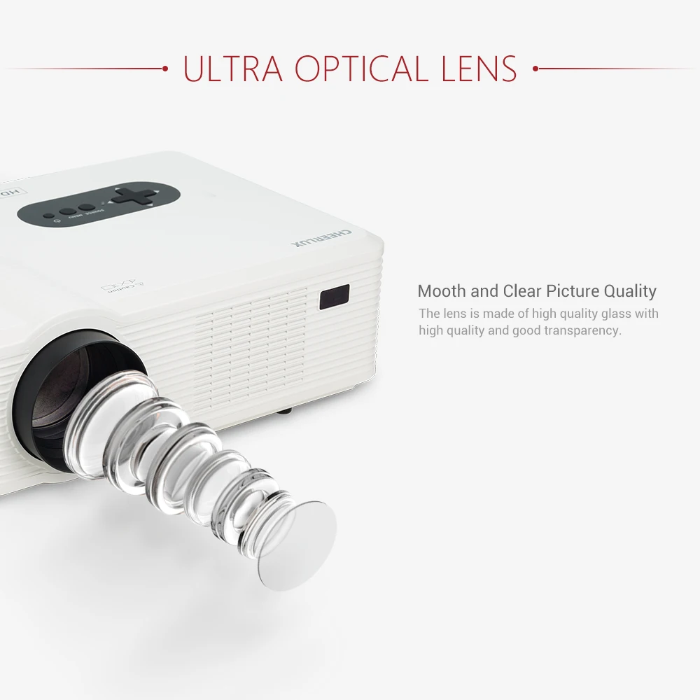 Cheerlux CL720 - 3000 Lumens LED Projector for Home Theatre