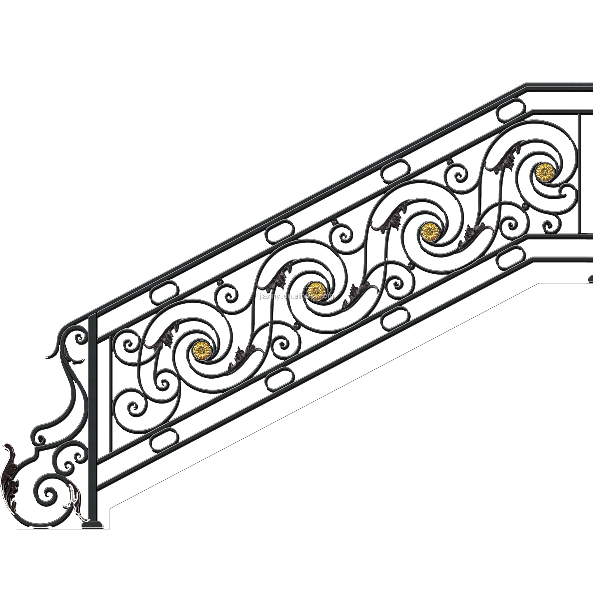 Classic Wrought Iron Railing Design Indoor - Easy Install