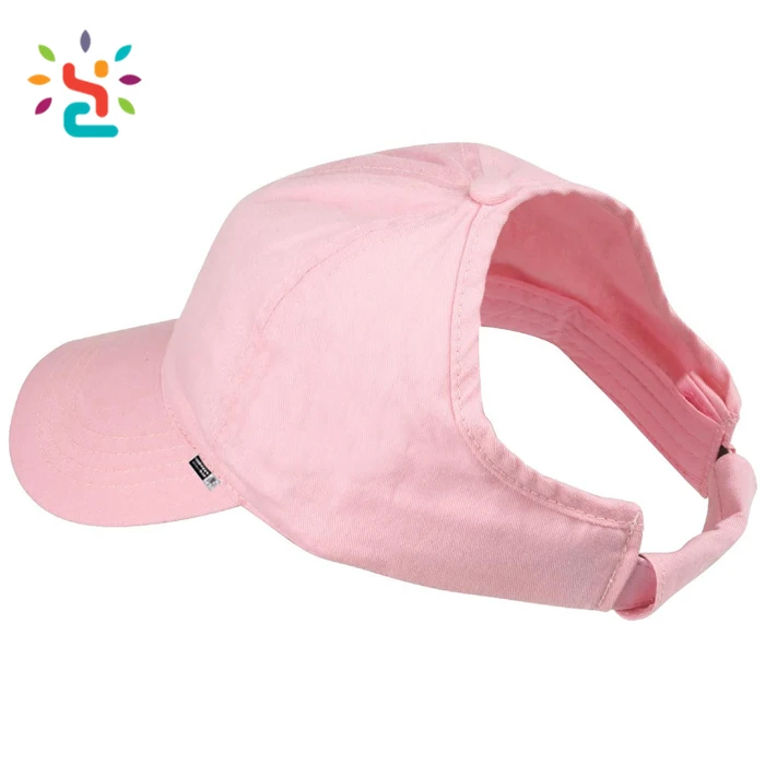Personalized Pink Baseball Ponytail Cap For Women Lady Hairs Hats ...