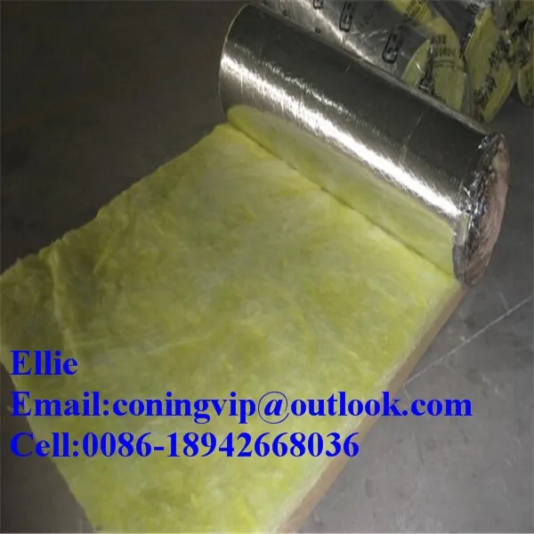 White vinyl back Fiberglass wool insulation roll for building roof ...