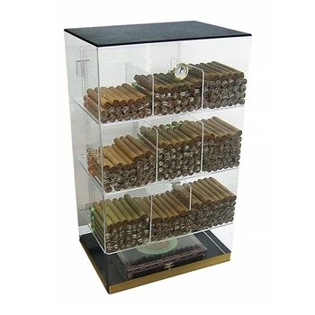 Counter Top Acrylic Cigar Display Humidor With Humidifier And ...