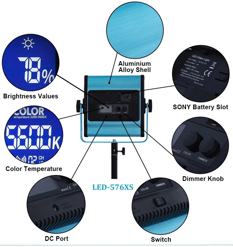 Led Daylight Panel Light Dimmable 3200k-5600k Studio Video Interview Tv ...