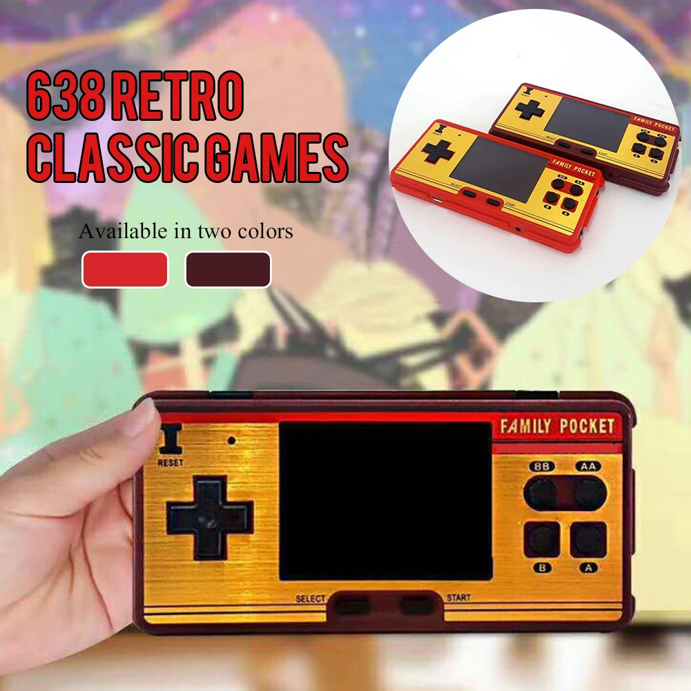 Mini Retro Portable Handheld Game Player Family Pocket Built In 638 ...
