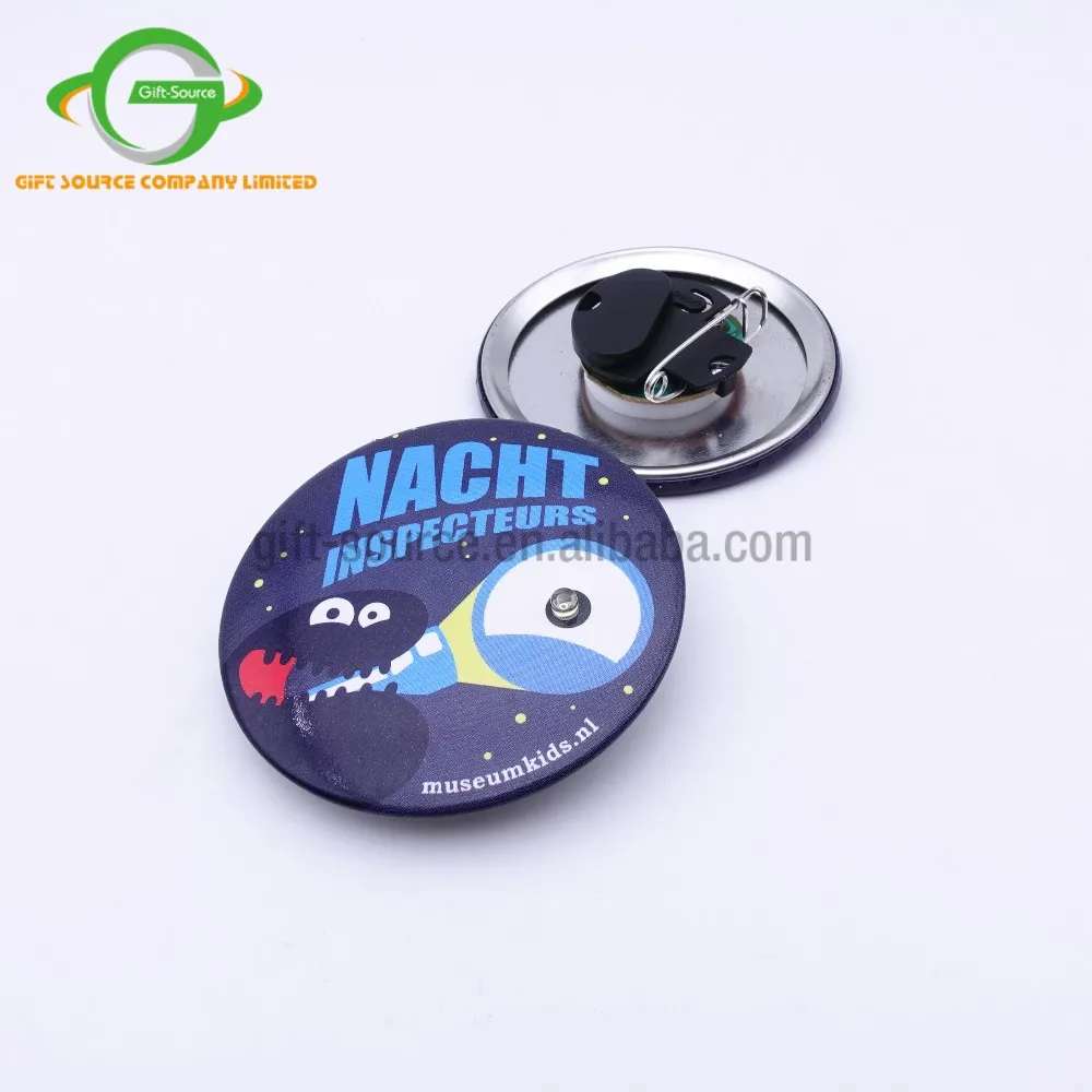 Custom LED Acrylic Flashing Blank Button Badge Plastic Safety Pin