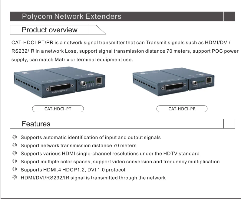 Polycom HDCI Extender - Reliable Network Signal Transmitter