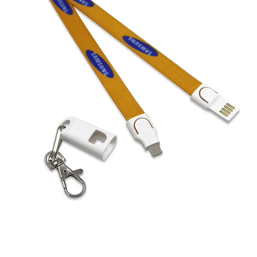 3in1 Lanyard Charging Cable Fabric Braided Micro Usb Type C Adapter ...