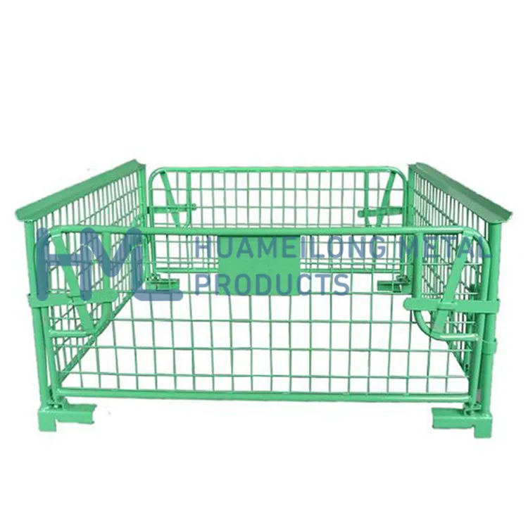 Warehouse Detachable Welded Metal Stackable Wire Mesh Cargo Collapsible ...